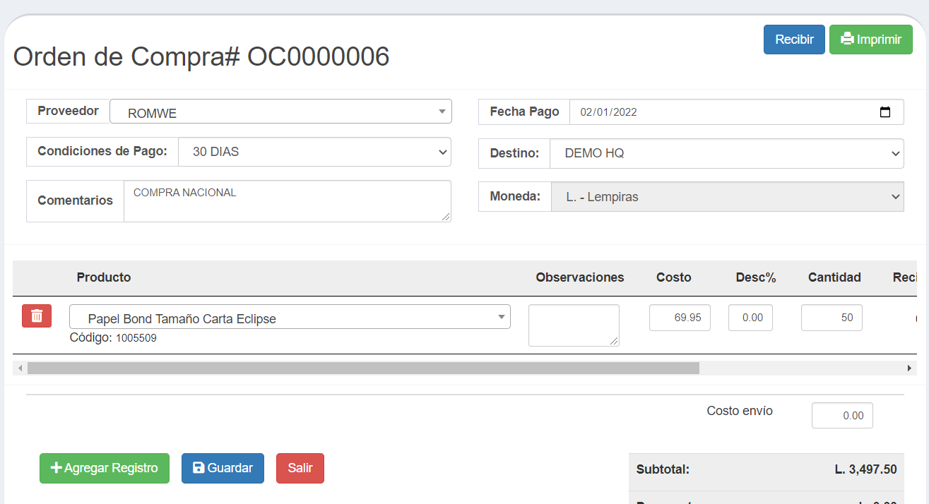 Recibir productos de una orden de compra – Blog de QuickERP